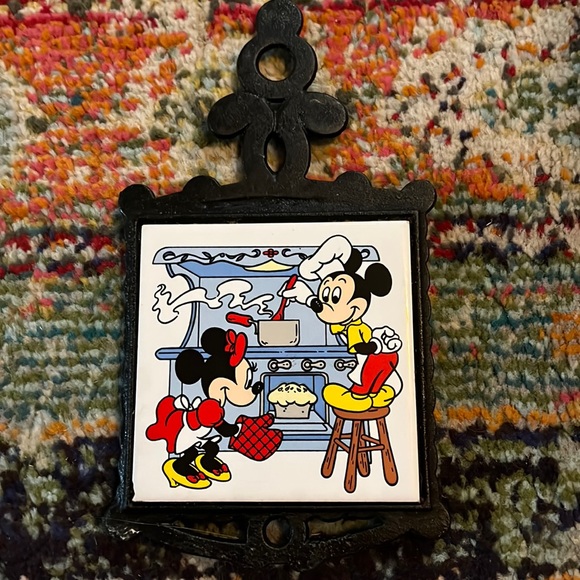 Disney | Dining | Vintage Disney Mickey Minnie Mouse Tile Trivet | Poshmark